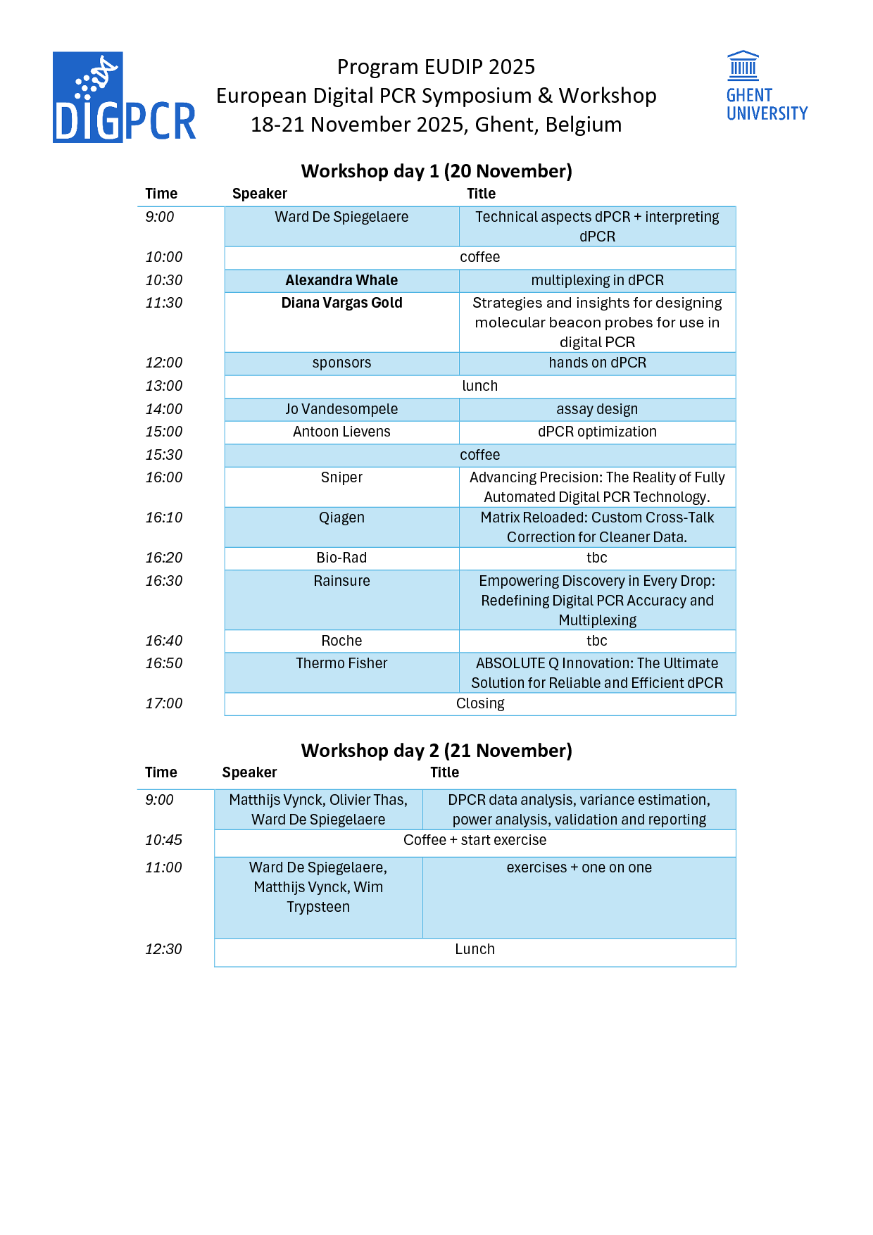 EUDIP2025 - European Digital PCR Symposium 2025 - Ghent, Belgium